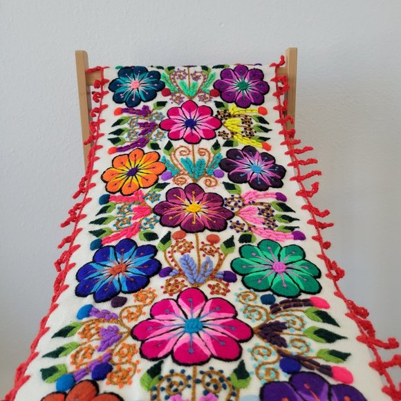 Hand Crafted | Accents | Embroidery Floral Peruvian Handwoven Table ...